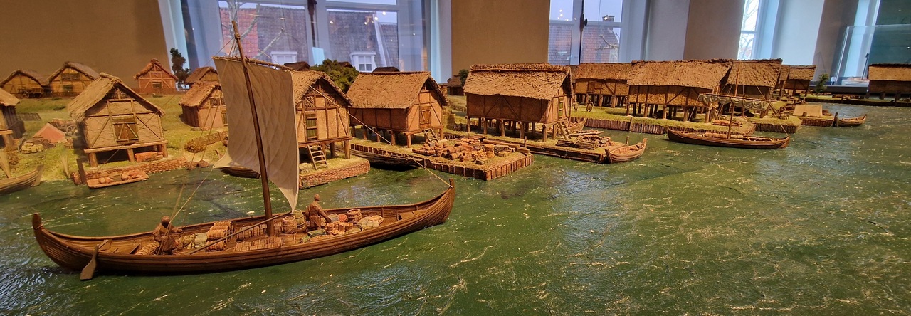 Maquette van Dorestad ( Museum Dorestad , Wijk bij Duurstede)